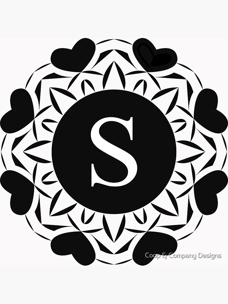 Póster «El monograma del círculo de la letra S con corazones - Diseño ...