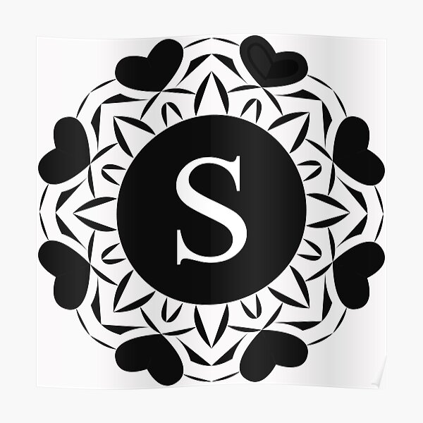 Póster «El monograma del círculo de la letra S con corazones - Diseño ...