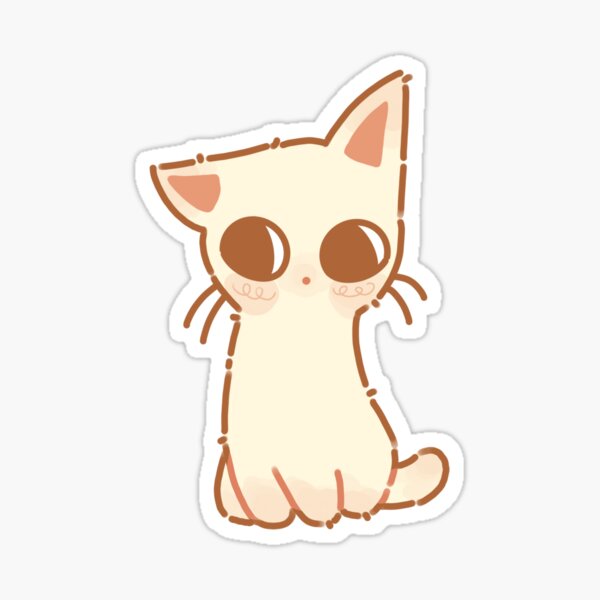 "Cute Shy Cat" Sticker by moonlily75 | Redbubble