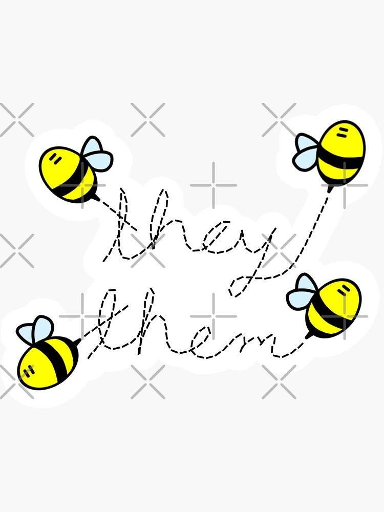 "they / them bee pronouns" Sticker for Sale by CreationsbyBinx | Redbubble