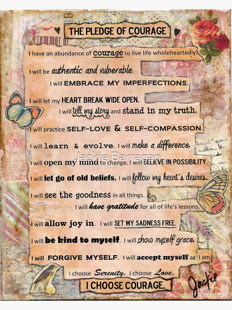 "Pledge of Courage, Be Brave, Choose Forgiveness, Believe in Yourself ...