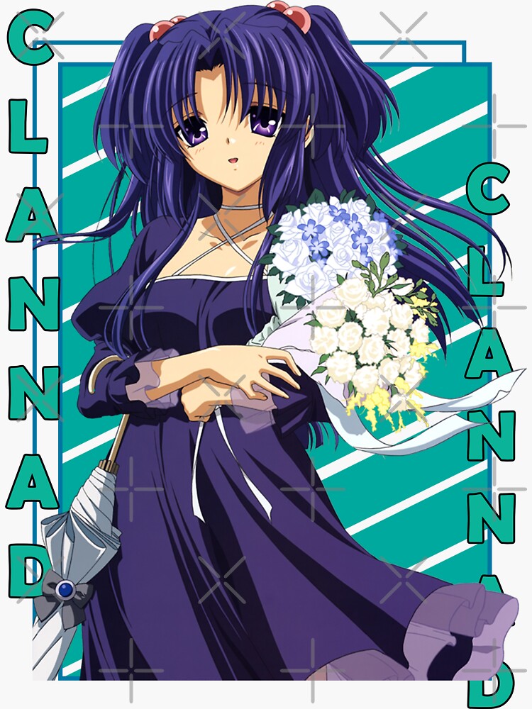 "Kotomi Ichinose Clannad Kuranado Color Stripe Design" Sticker by Kruto ...