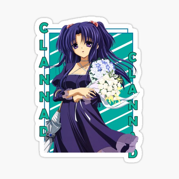 "Kotomi Ichinose Clannad Kuranado Color Stripe Design" Sticker by Kruto ...