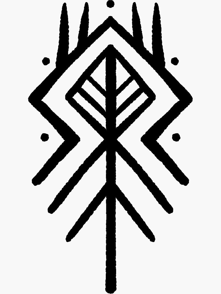 "Bindrune of Ancestral Protection (Black)" Sticker by RavenWisdomArts ...