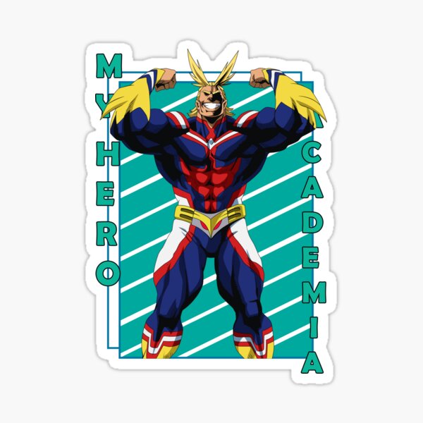 Toshinori Yagi All Might My Hero Academia Boku No Hiro Akademia Color Stripe Design Sticker By