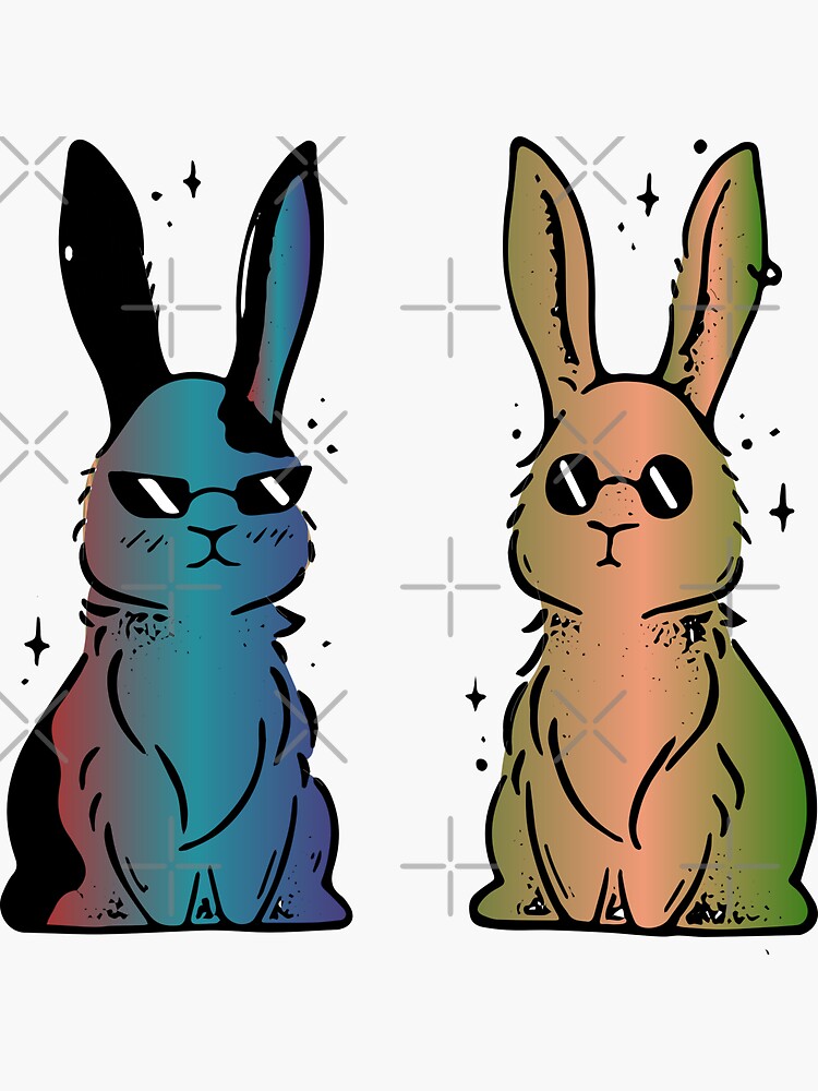 "easter bunny mafia gangster mode, cute bunnies" Sticker for Sale by ...