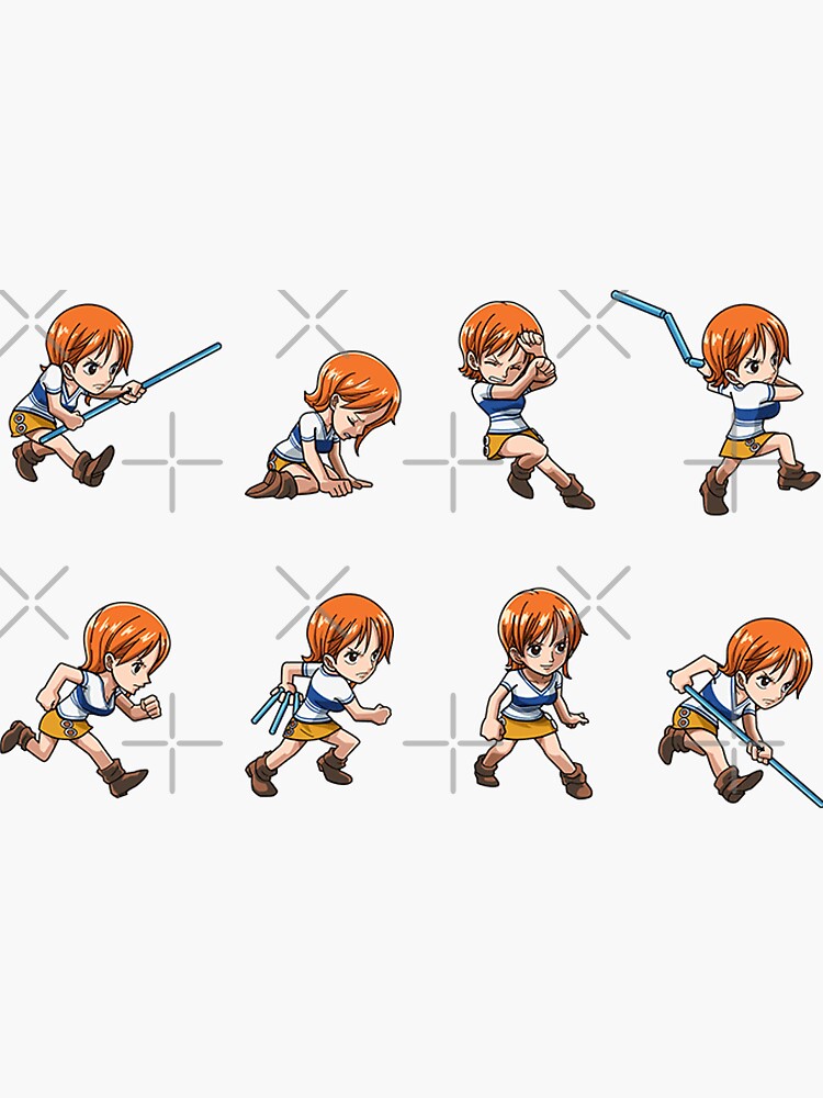 "One Piece Nami Sticker Pack 01" Sticker by Mecanimancer | Redbubble