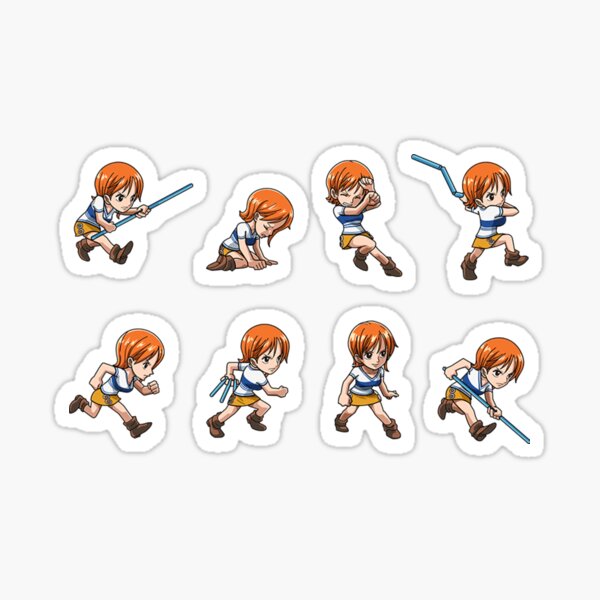 "One Piece Nami Sticker Pack 01" Sticker by Mecanimancer | Redbubble