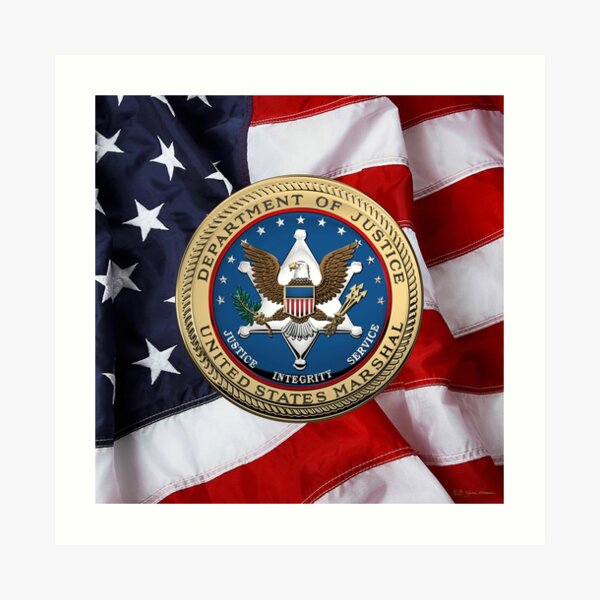 "U.S. Marshals Service - USMS Seal over American Flag" Art Print for ...