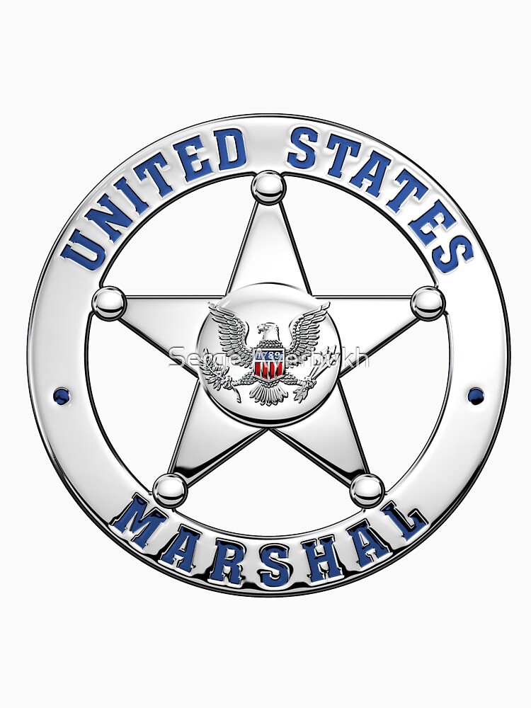 "U.S. Marshals Service - USMS Badge over White Leather" T-shirt by ...