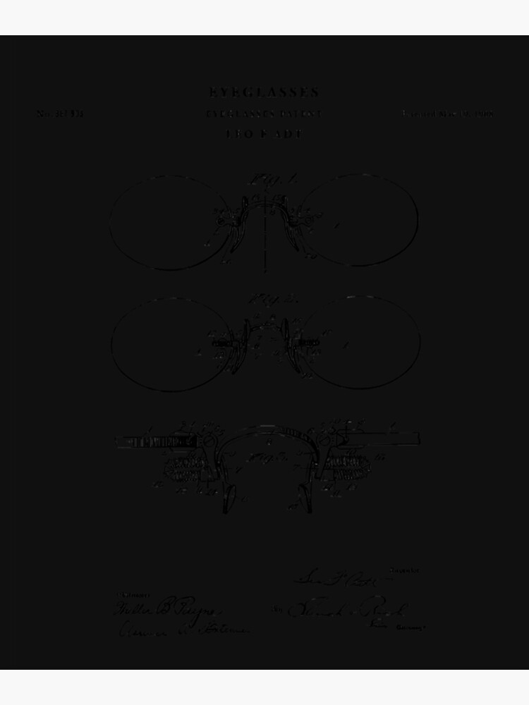"Eyeglasses patent drawing blueprint" Poster for Sale by ThomasMcelrath ...