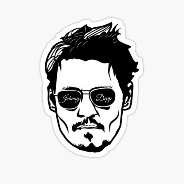 "Johnny Depp Art" Sticker by AwesomeSimply | Redbubble