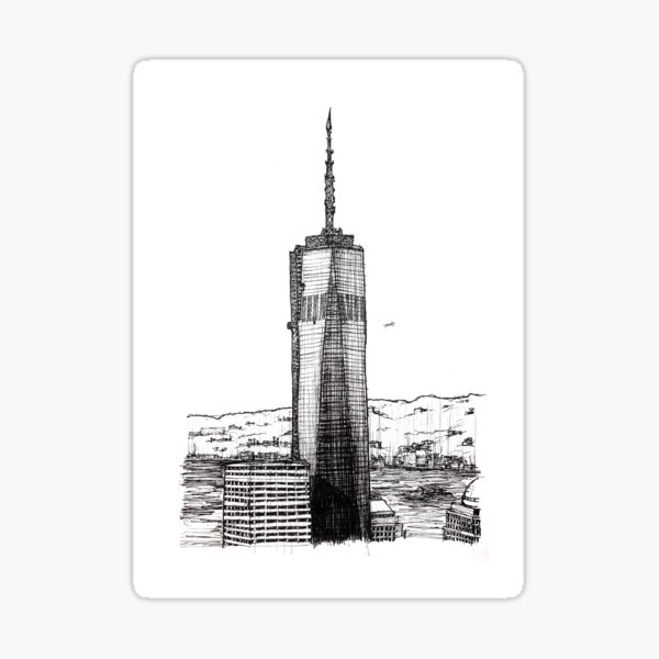 "One World Trade Centre" Sticker for Sale by Mitchellaldrick | Redbubble