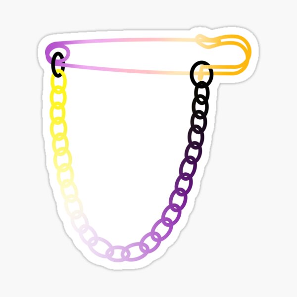 "Safety Pin - Non-binary NBLW" Sticker by T-RAZR | Redbubble
