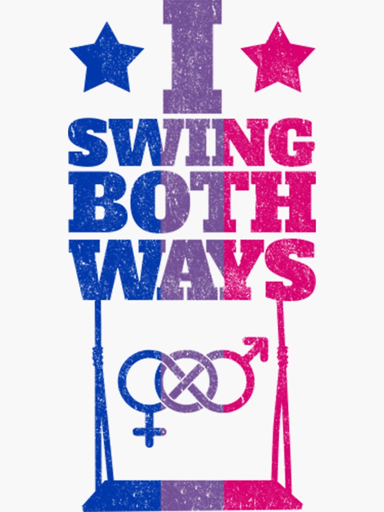 Bisexual Pride Lgbt I Swing Both Ways Nonbinary Bisexual Sticker By