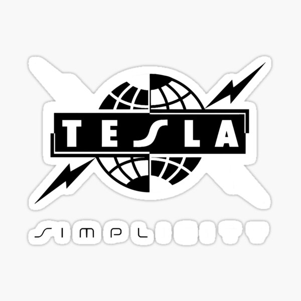 "Tesla band logo" Sticker by SiamPewsawang | Redbubble
