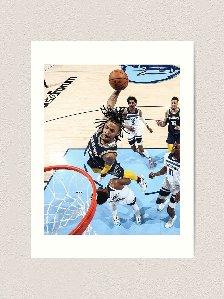 Ja Morant Posterized Dunk Art Print By Redwy Redbubble