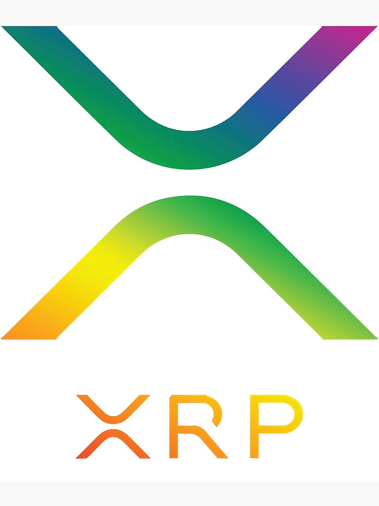 "RAINBOW GRADIENT XRP RIPPLE NEW LOGO " Art Print for Sale by ...