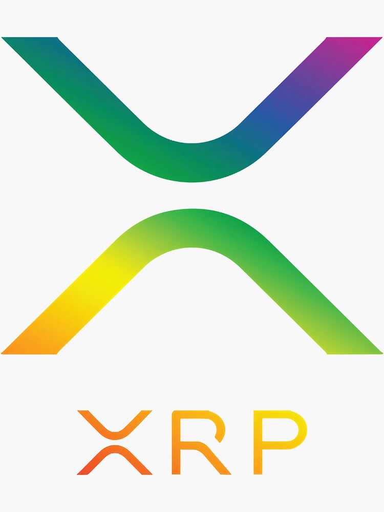 "RAINBOW GRADIENT XRP RIPPLE NEW LOGO " Sticker by RobertJean12 | Redbubble