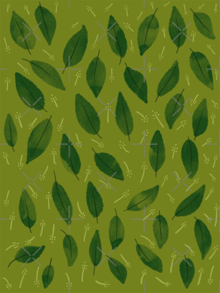 "Minimalist Greenery Artwork Army Green - Simplest Leaf " Sticker by ...