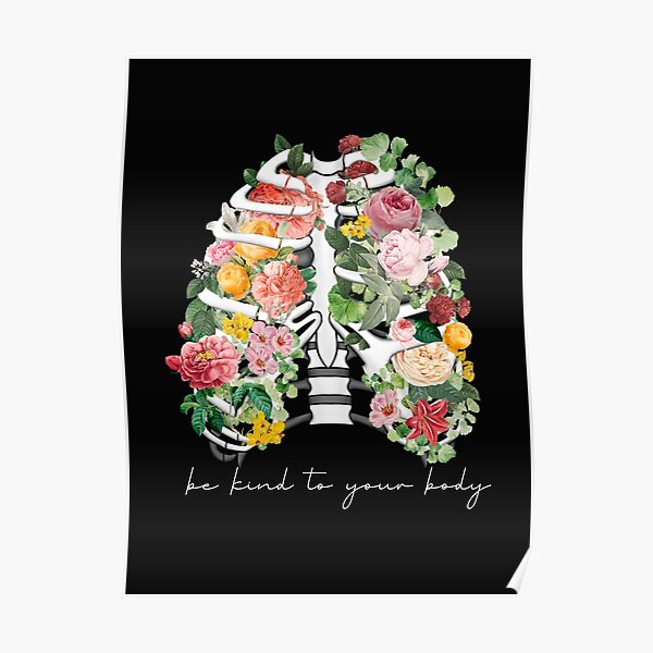 Póster «Sea amable con su cuerpo | Texto blanco» de leBoosh-Designs ...