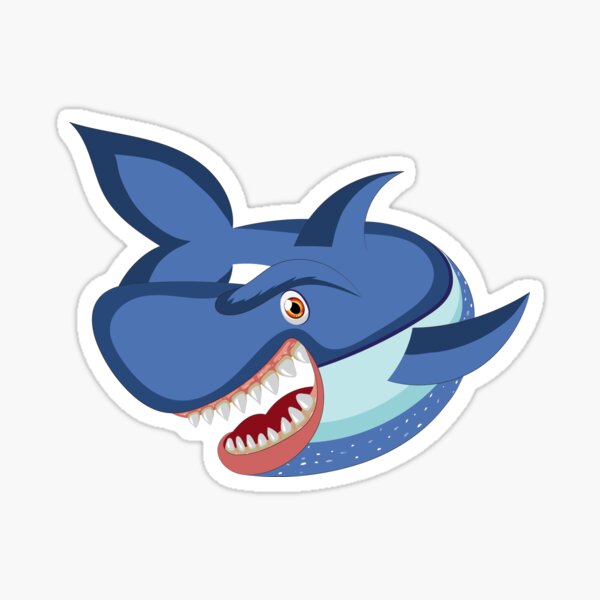 "Angry shark." Sticker by KryptongArts | Redbubble