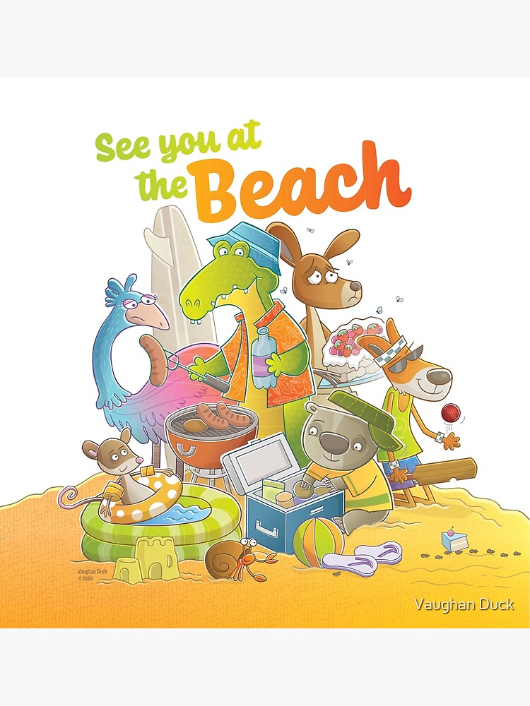 "See You at the Beach Slogan from 'Big Beach BBQ'" Poster for Sale by ...