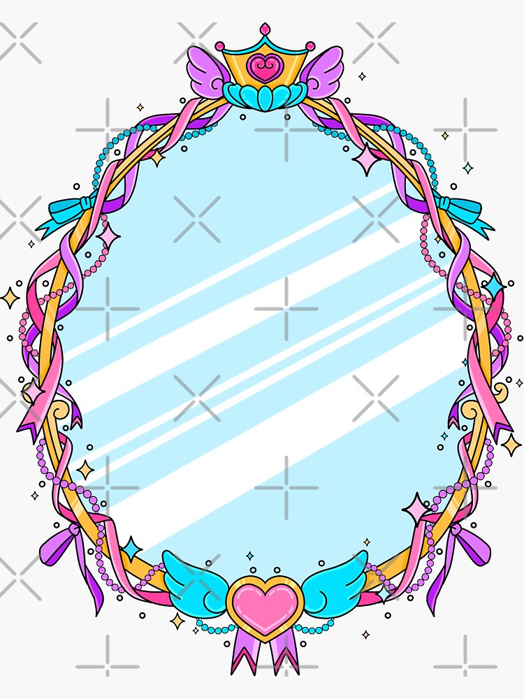 "Mirror Magical Girl, Cute kawaii magic mirror Sticker" Sticker by ...