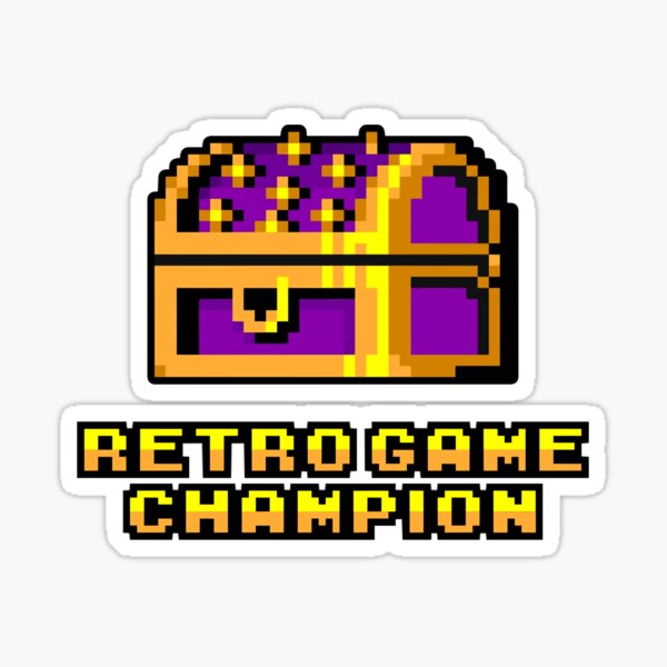 "Retro Game Champion Logo" Sticker by DormanBlazer24 | Redbubble