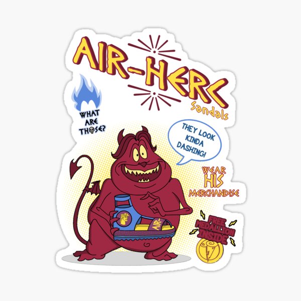 "Air Herc Sandals Fitted" Sticker by ElaineOehler | Redbubble