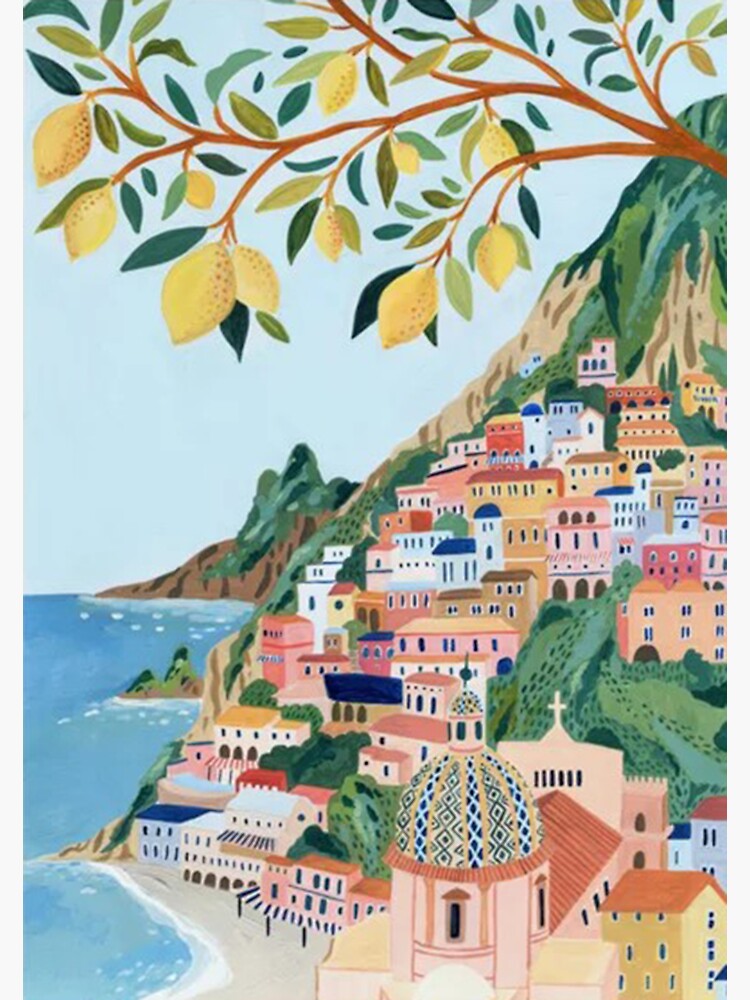 "Positano, Italy Poster" Sticker for Sale by robertfrankli | Redbubble