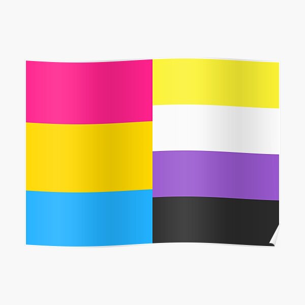 "Pan and Nonbinary Pride Flag" Poster for Sale by FallenFeline | Redbubble