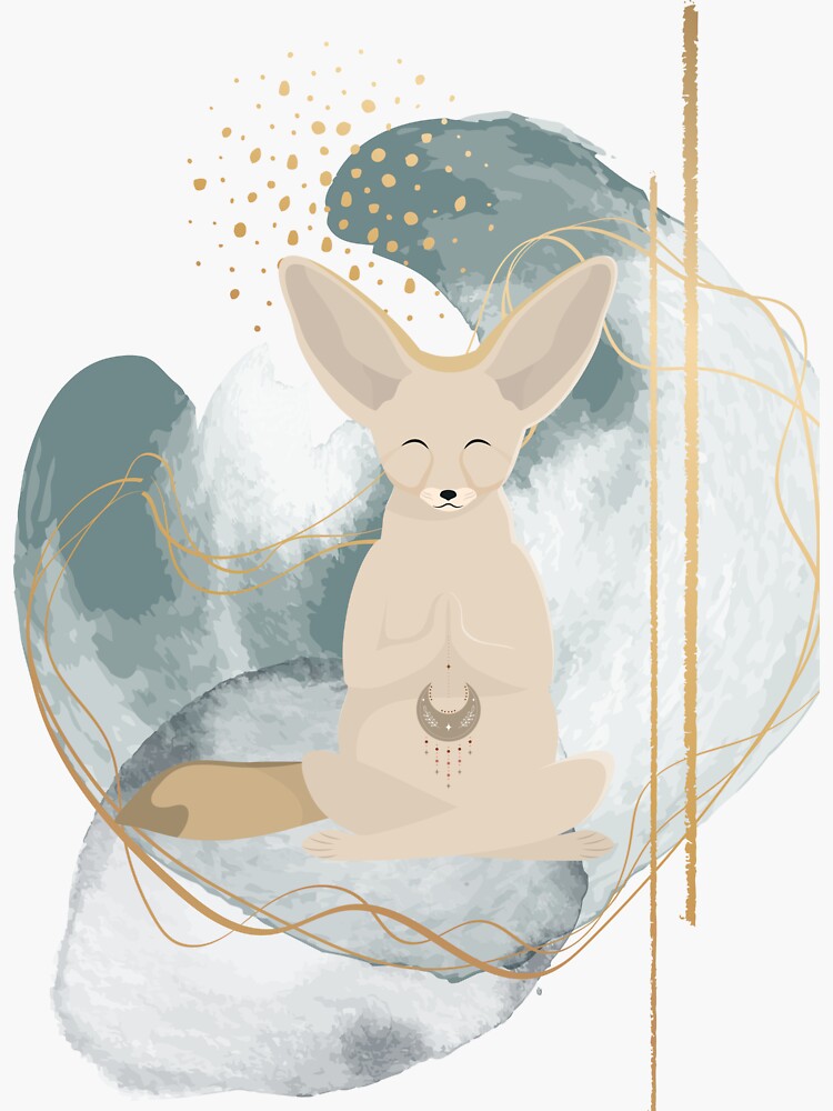 "Namaste yoga fox" Sticker by thiswall | Redbubble