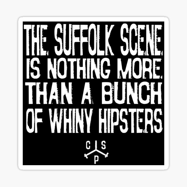 "THE SUFFOLK SCENE.." Sticker by CurbstompProd | Redbubble