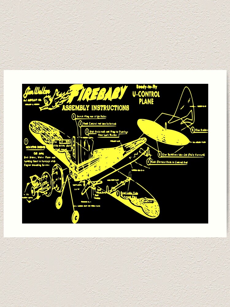 "Control line model airplane Firebaby" Art Print for Sale by RickTellon ...