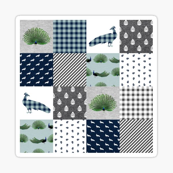 "Animal Checkerboard Pattern Peacock" Sticker by MeaganJacobi | Redbubble
