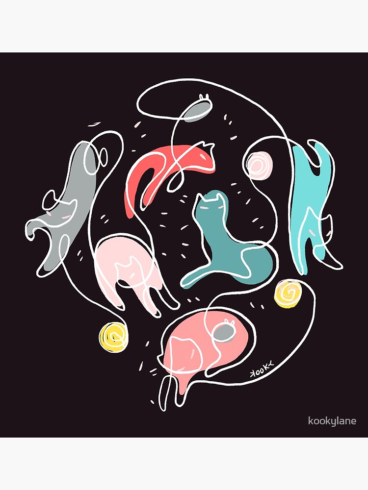 "Cat Yarn" Poster by kookylane | Redbubble