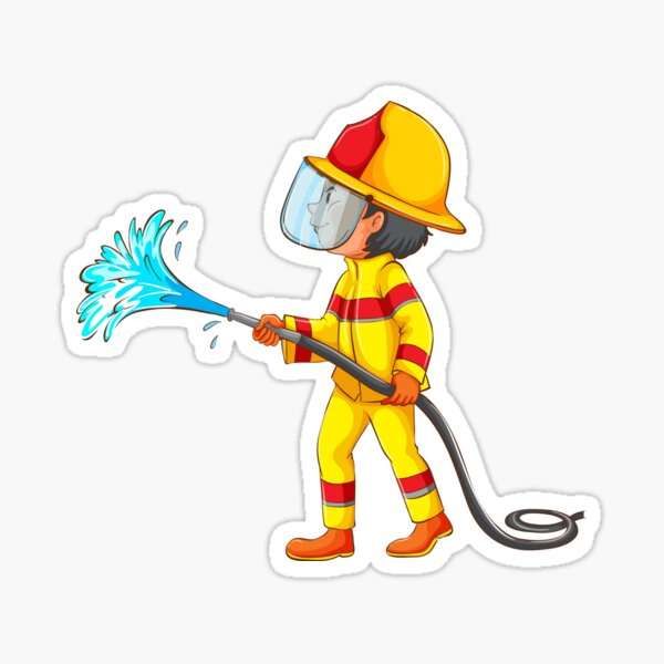 "fireman" Sticker for Sale by Belovedhoneyd | Redbubble