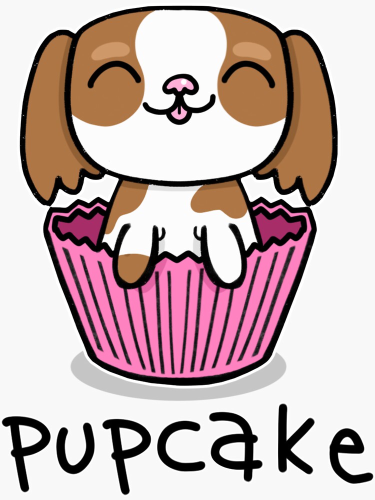 "Pupcake" Sticker for Sale by DocHackenbush | Redbubble