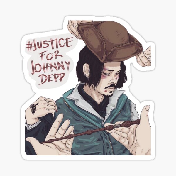 "Justice For Johnny Depp Trial" Sticker by ThunderBizz | Redbubble
