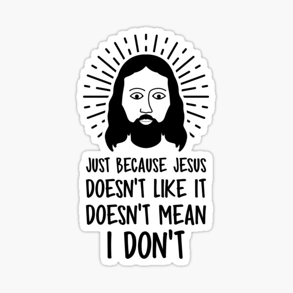 "EMO the Musical - Who cares Jesus... black font" Sticker for Sale by ...