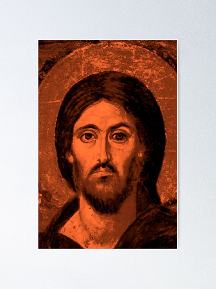 "Jesus Orthodox icon Orange" Poster for Sale by OrthodoxLove | Redbubble