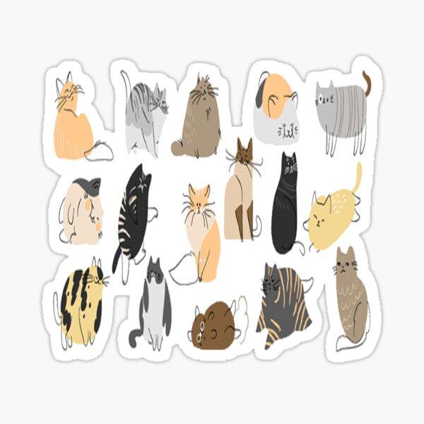 "Lazy cats - Funny cats - cute cats" Sticker by oumamishop | Redbubble