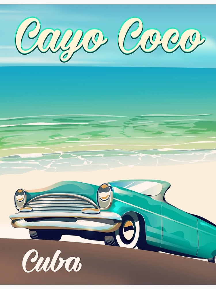 Póster «Cartel de vacaciones cubano de Cayo Coco» de vectorwebstore ...