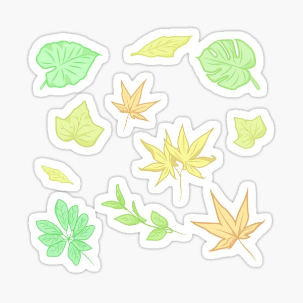 "Hand drawn vector leaves set" Sticker by itsursa | Redbubble