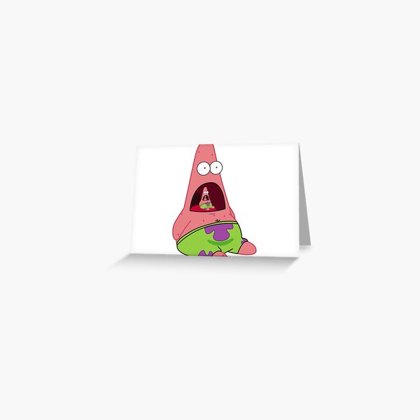 "patrick star shocked meme" Greeting Card by Flighlesbird | Redbubble