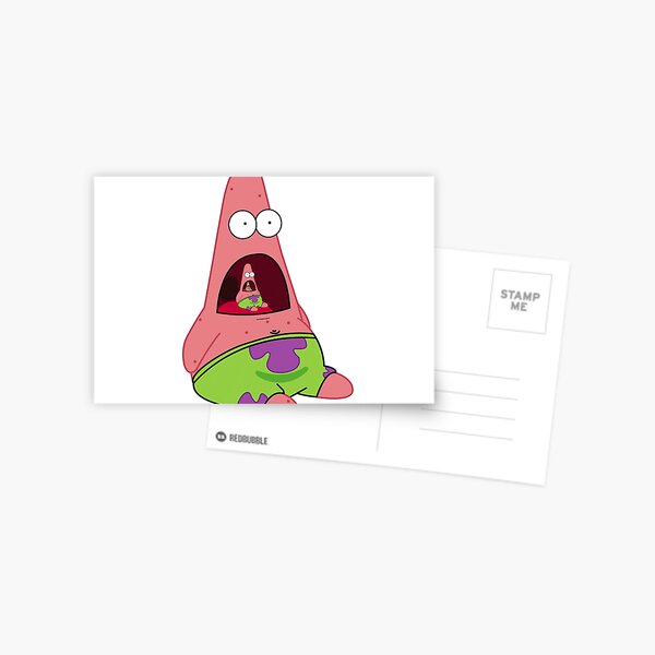 "patrick star shocked meme" Postcard by Flighlesbird | Redbubble