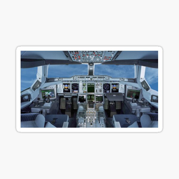 "Airbus A380 Cockpit" Sticker for Sale by stuartk | Redbubble