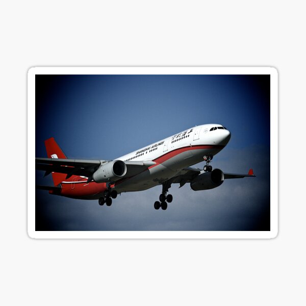 "White And Red Plane in The Air" Sticker by DanielDil | Redbubble