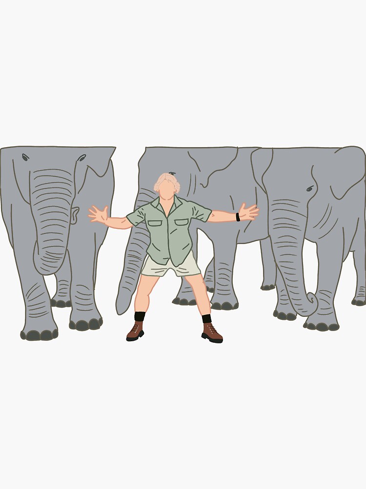 "Steve with Elephants" Sticker by doodlesbymo | Redbubble